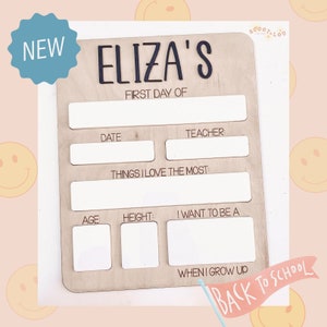 Back to School Sign, Custom First Day of School Reusable Sign ...