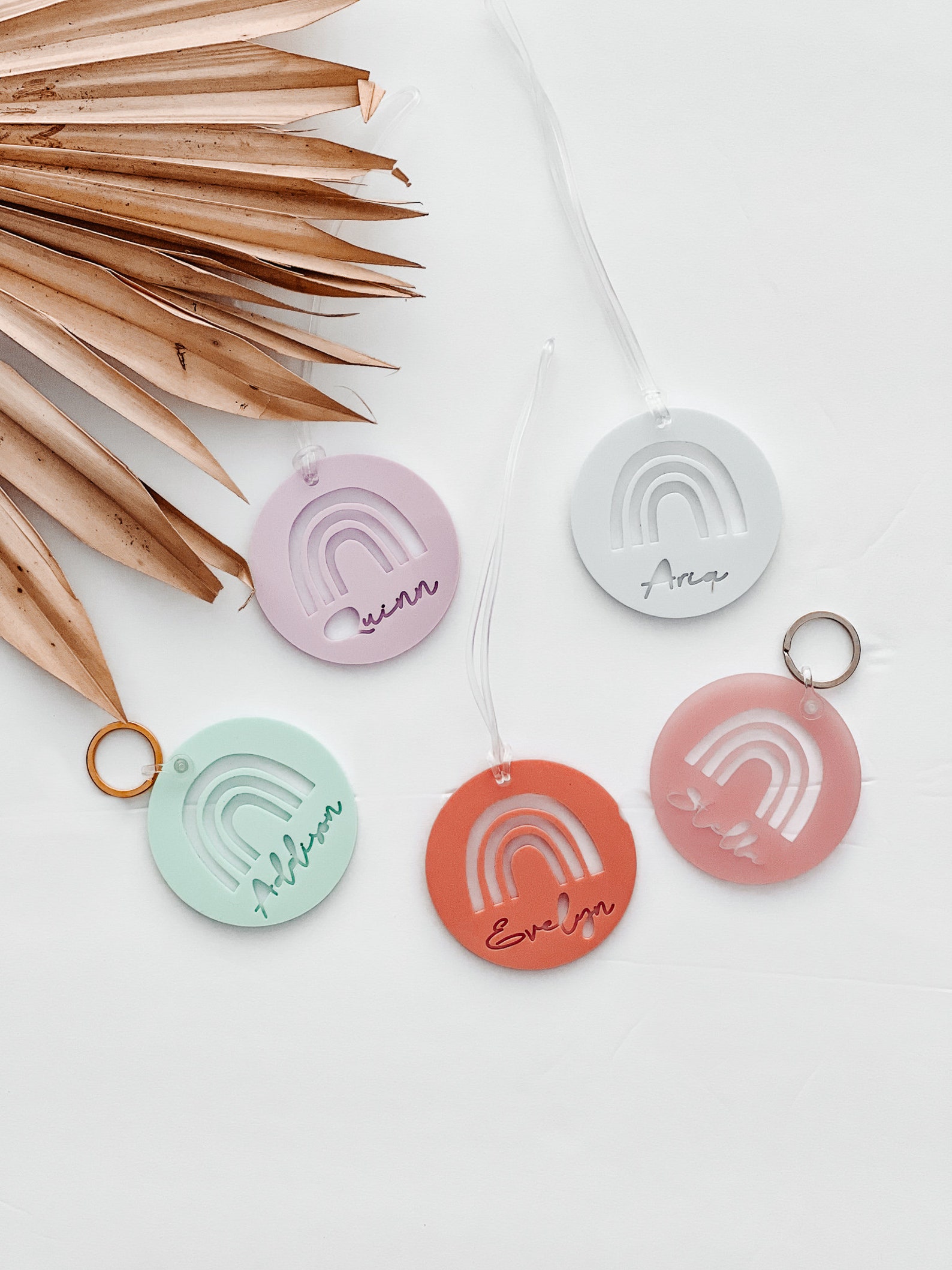 Personalized Rainbow Back Pack Tag Acrylic Backpack Name - Etsy