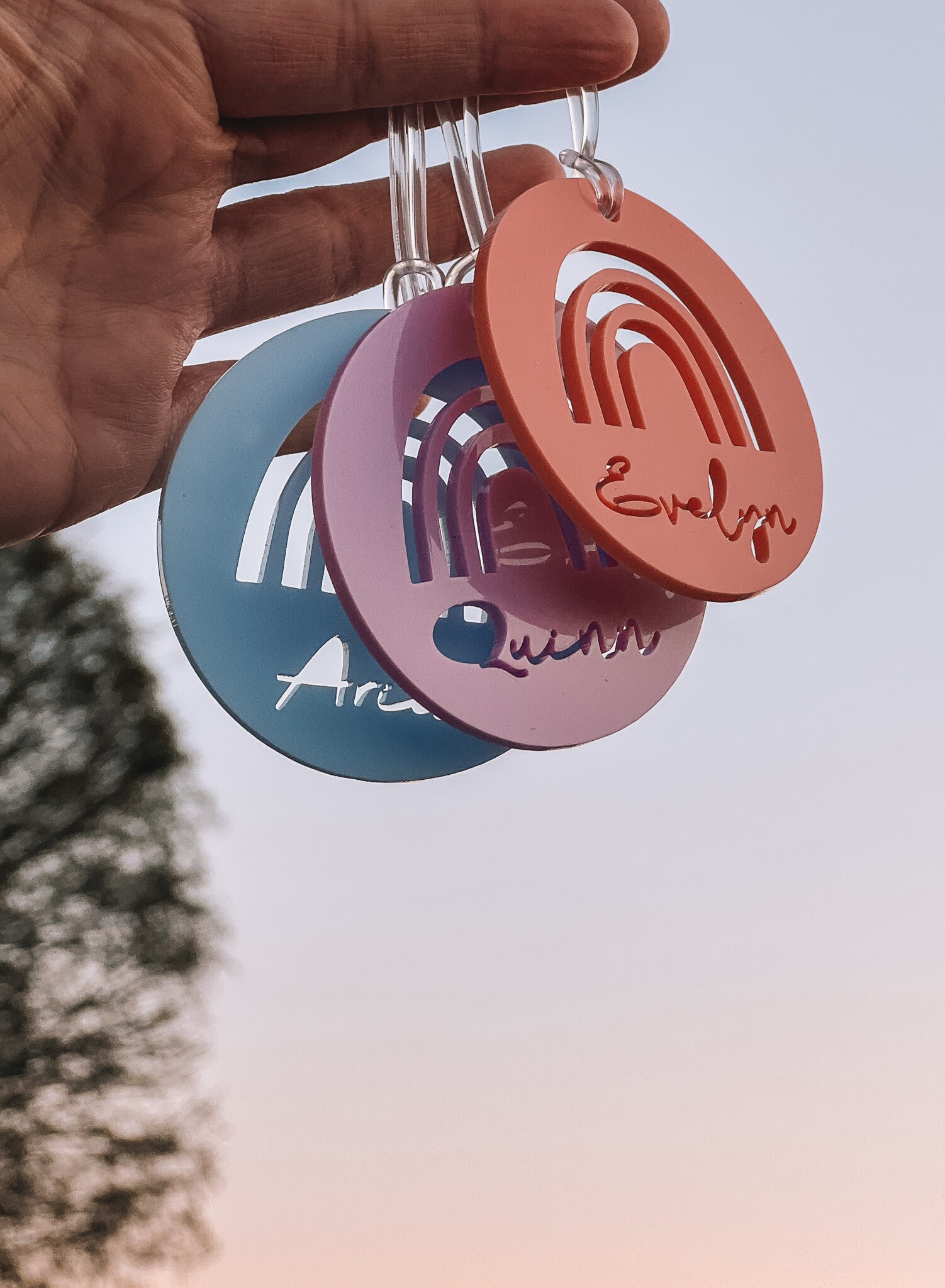 Personalized Rainbow Back Pack Tag Acrylic Backpack Name - Etsy