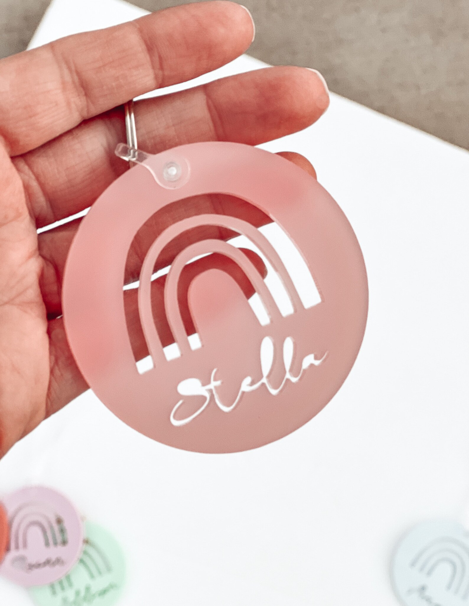 Personalized Rainbow Back Pack Tag Acrylic Backpack Name - Etsy