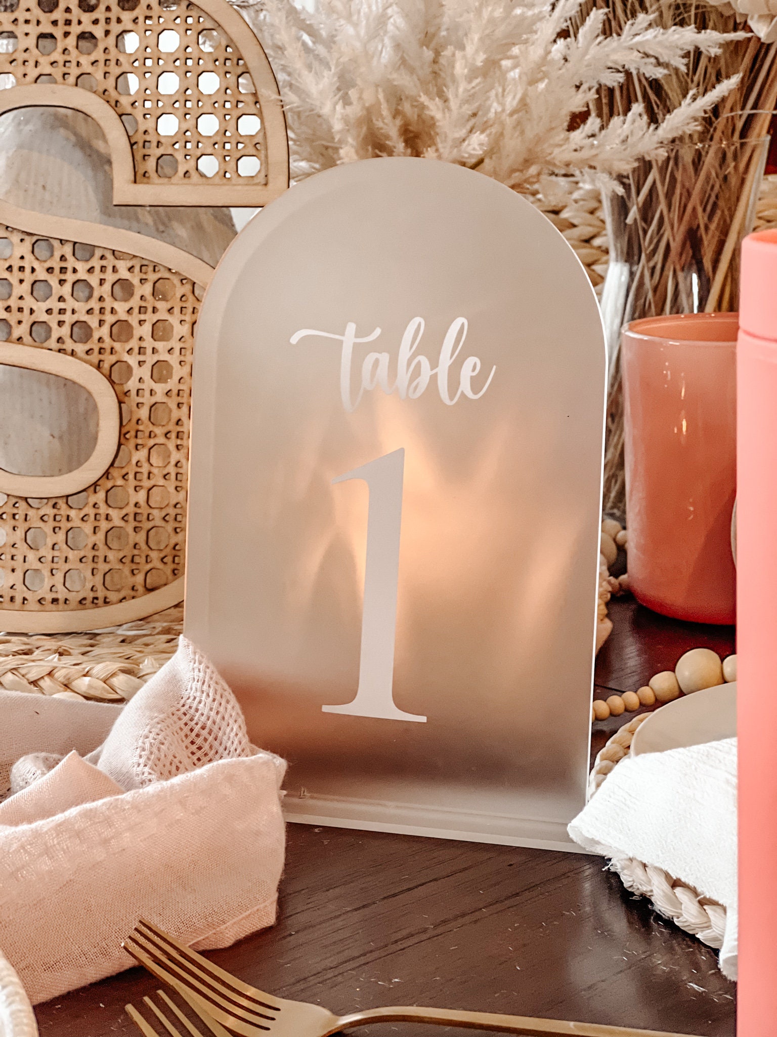 Arch Acrylic Table Number Signs for Weddings Seating Chart | Etsy