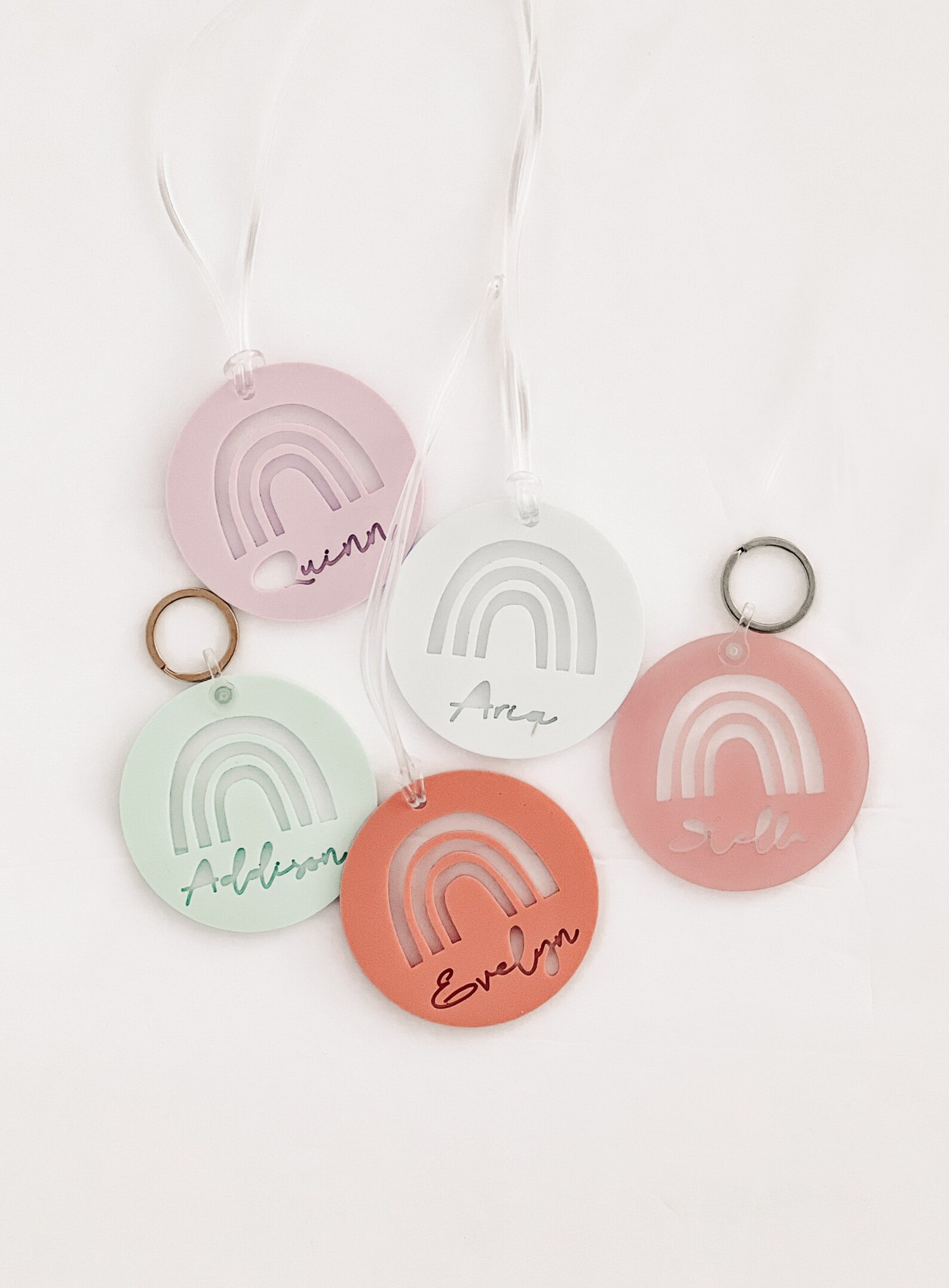 Personalized Rainbow Back Pack Tag Acrylic Backpack Name - Etsy