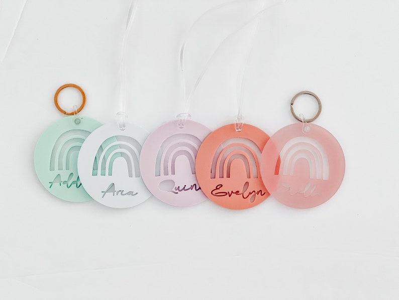 Personalized Rainbow Back Pack Tag Acrylic Backpack Name - Etsy