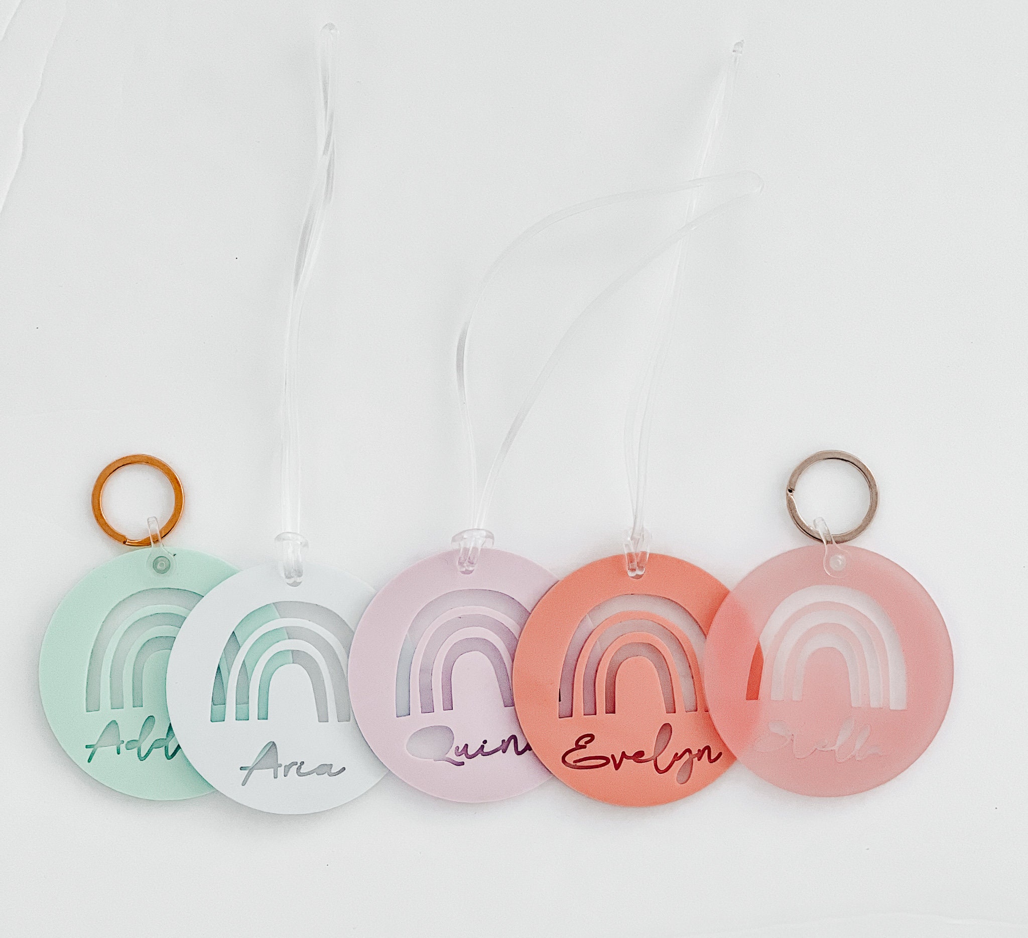 Personalized Rainbow Back Pack Tag Acrylic Backpack Name - Etsy