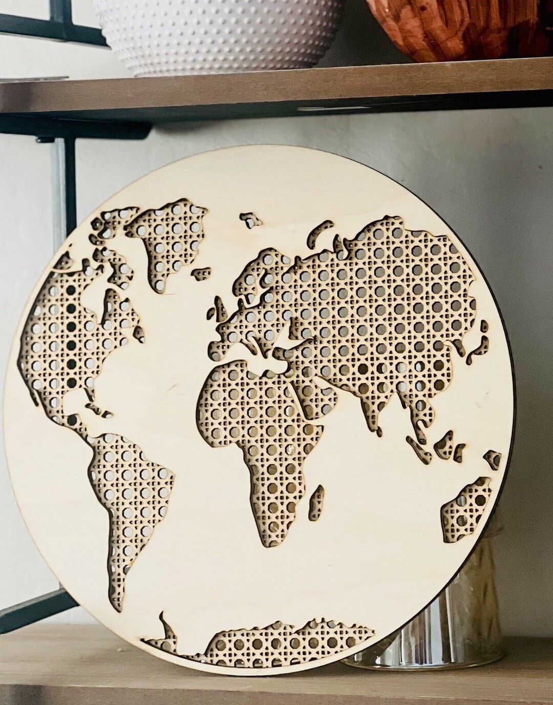 Boho Earth Shelf Sitter,faux Rattan Earth Wall Decor,boho Nursery Decor ...