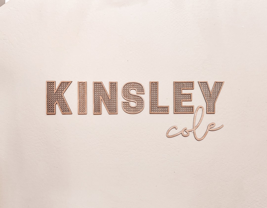 Rattan Style Boho Name Sign Boho Wedding Decor Boho Bedroom Decor ...