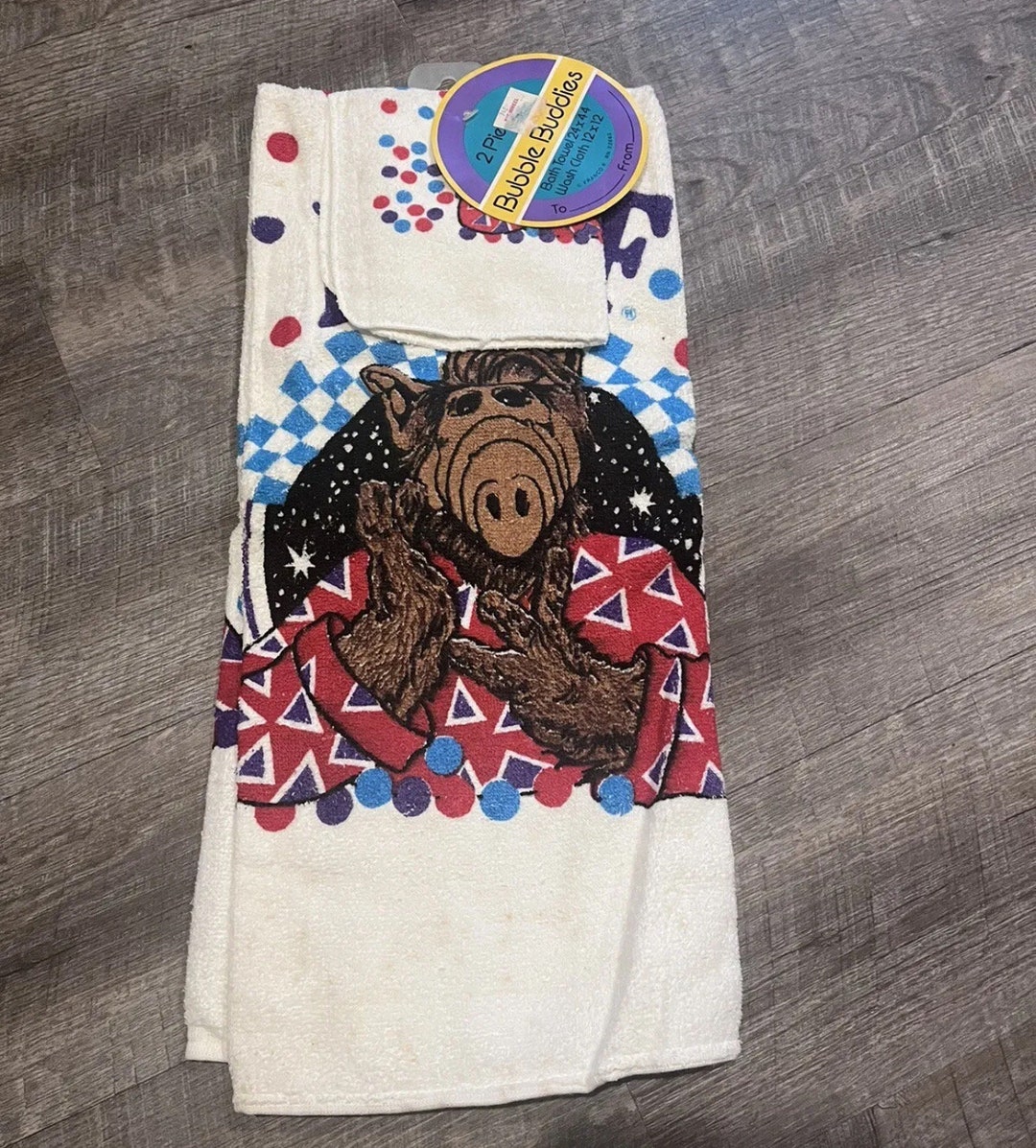 ALF 80’s TV Show Vintage 2 Piece Bath Towel Set New With Tags Retro Big ...