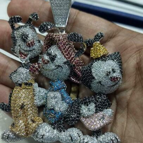 Iced Out Pendant Cartoon - Etsy