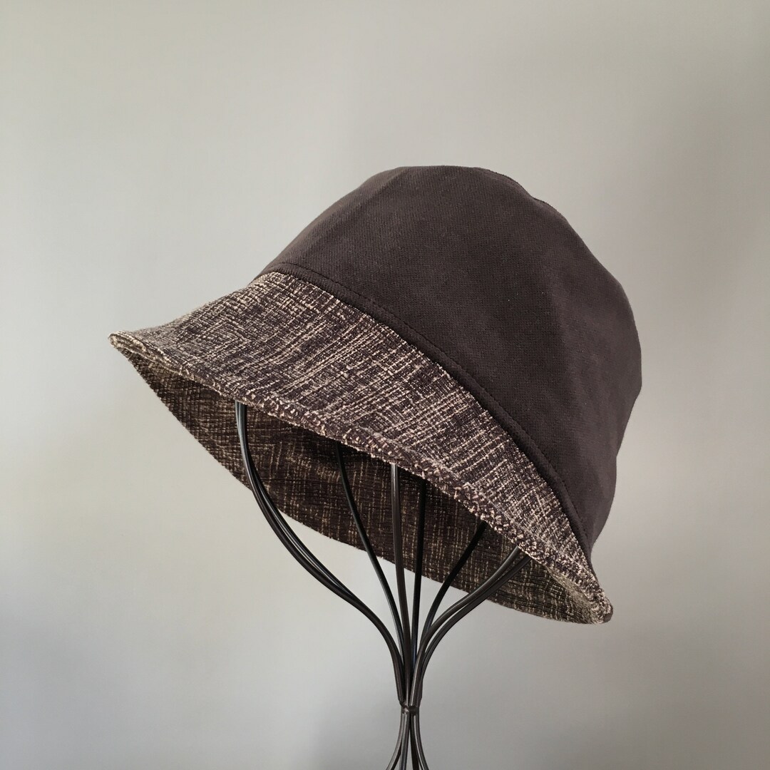 LINETTE Hat, Brown Velvet With Contrasting Visor - Etsy