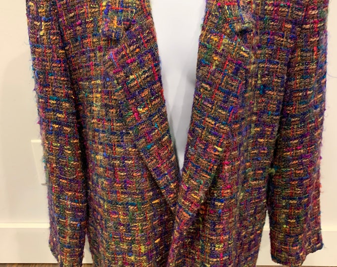 Vintage Colorful Tweed Blazer - Etsy