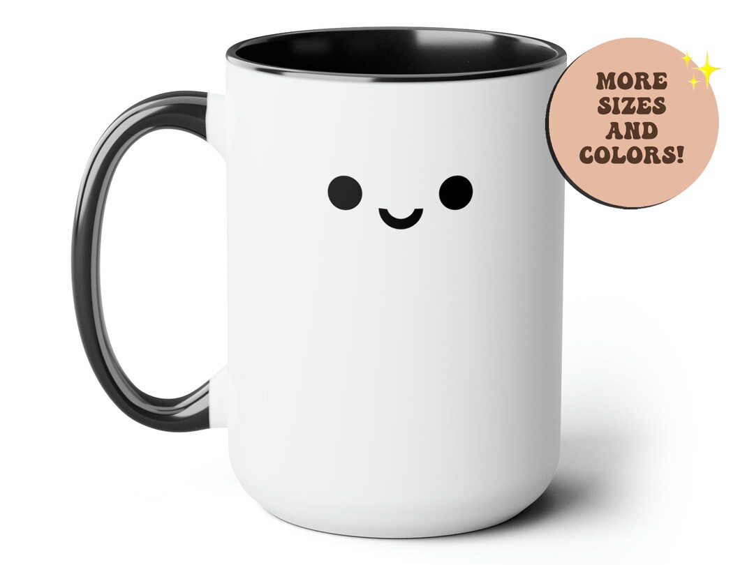 Cute Face Funny Coffee Mug, Cute Mug, Smiling Smiley Mug, Cute Cup ...