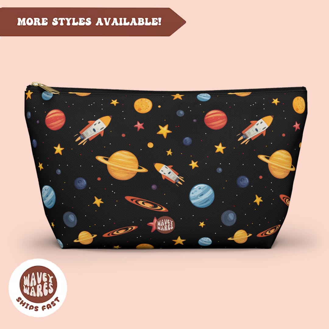 Space Adventure Zip Bag, Zip Pouch, Cosmic Travel Bag, Galaxy Makeup ...
