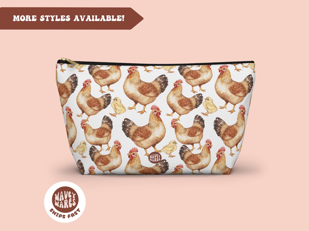 Cute Chickens Zip Bag, Farm Chicken Lover Toiletry Bag, Travel Bag ...