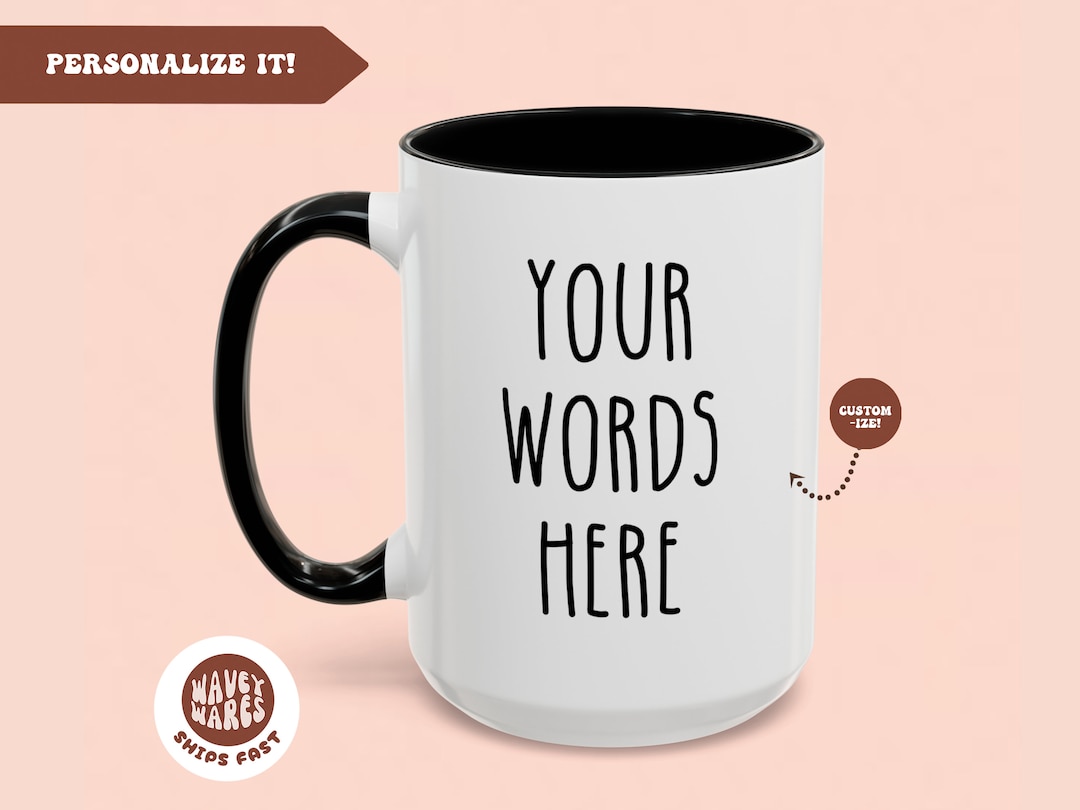Personalized 20oz 15oz Big Coffee Mug, Create Your Own Coffee Cup ...