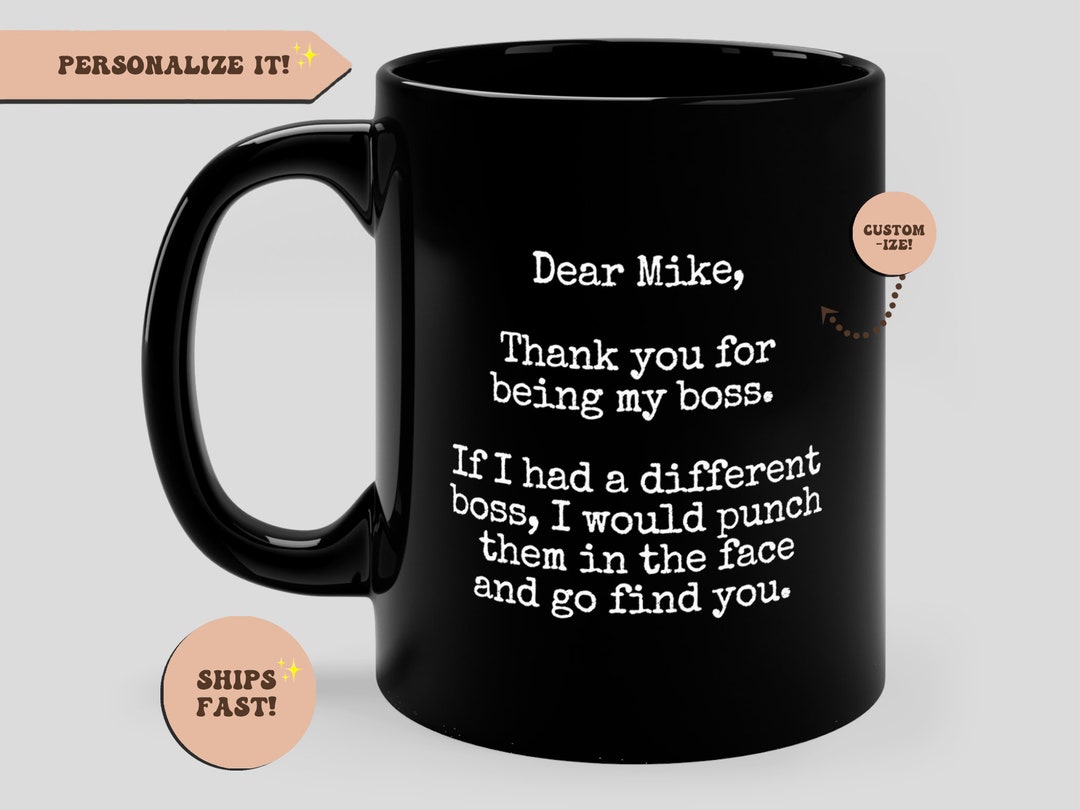 Personalized Dear Boss, Thanks for Being My Boss, Gift for Boss ...
