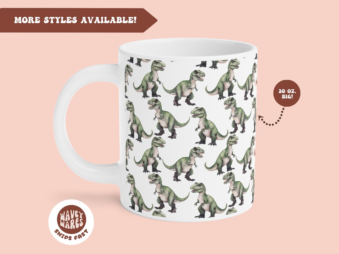T-rex Coffee Mug, Big 20oz 15oz Mug, Trex Coffee Cup, Dinosaur Lover ...