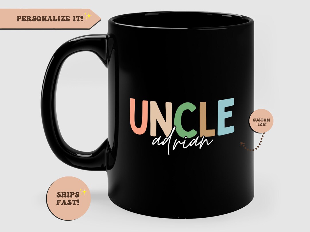 Personalized Uncle Name Mug, Custom Uncle Gift, Aunt Gift, Promoted to ...