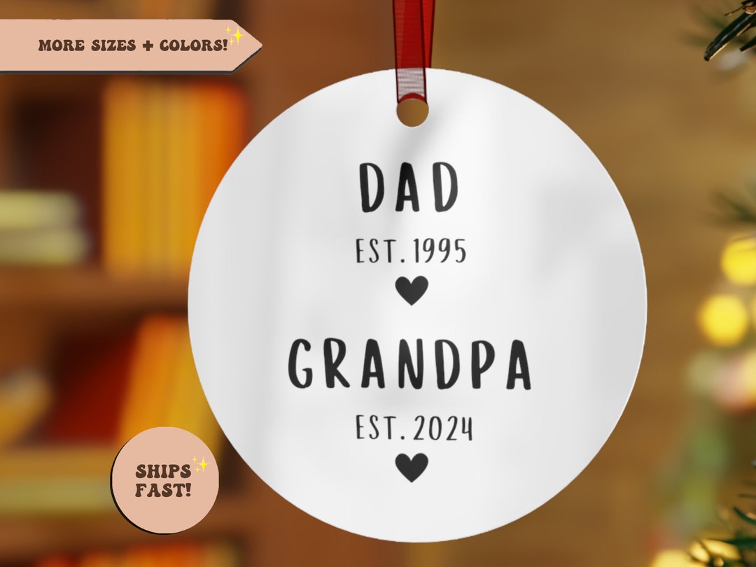 Personalized Dad to Grandpa, New Grandpa Ornament, New Grandpa Decor ...