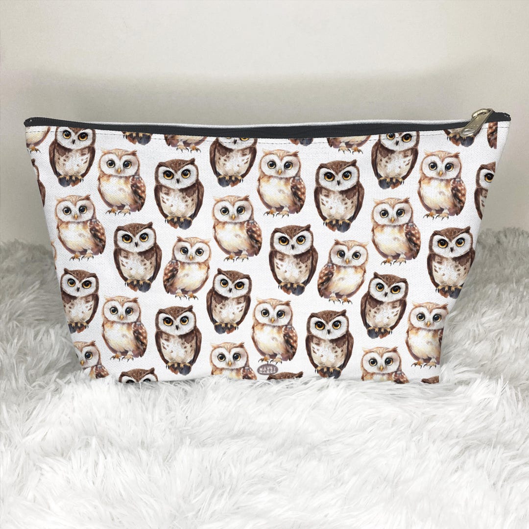 Cute Owls Zip Bag, Owl Gift, Owl Lover Toiletry Bag, Travel Bag ...