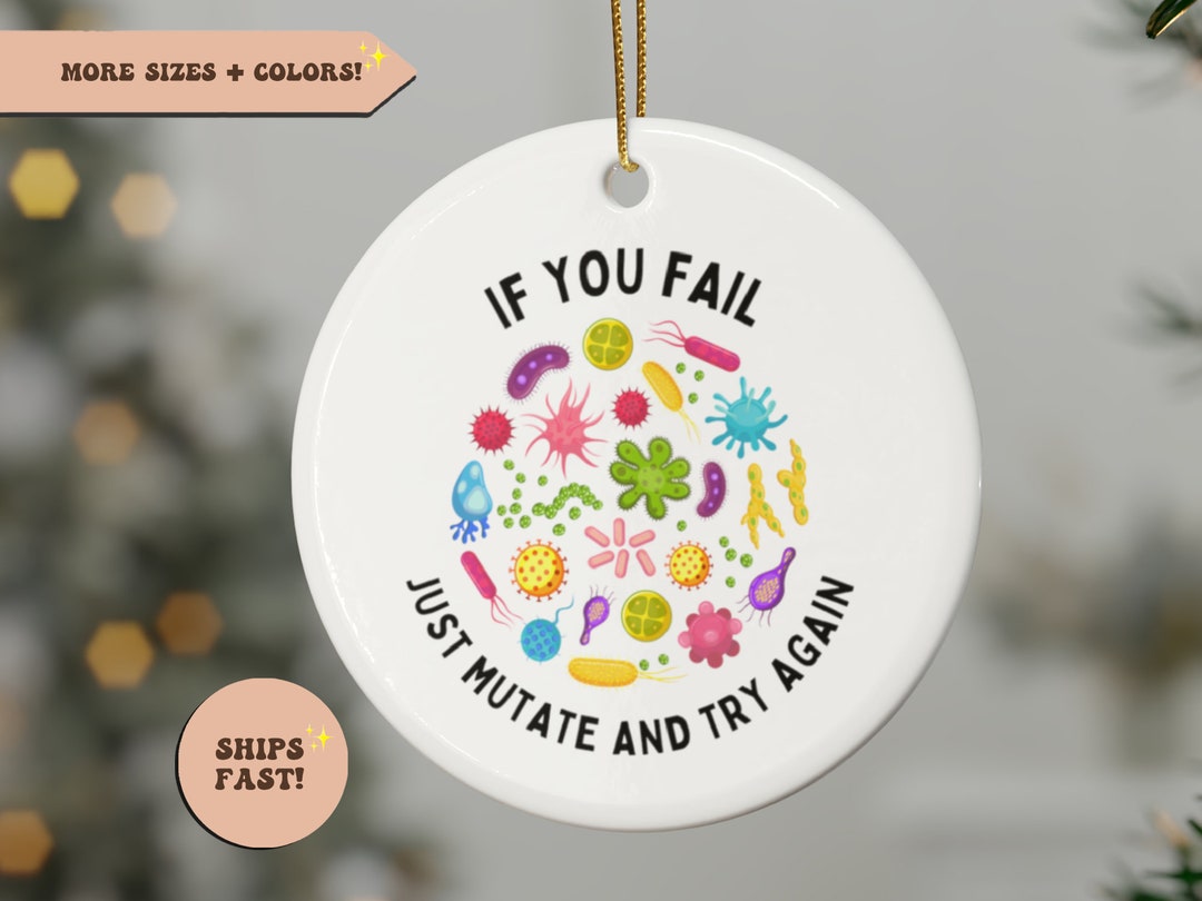 Science Funny Ornament, Science Gift, Bacteria, Microbiology Scientist ...