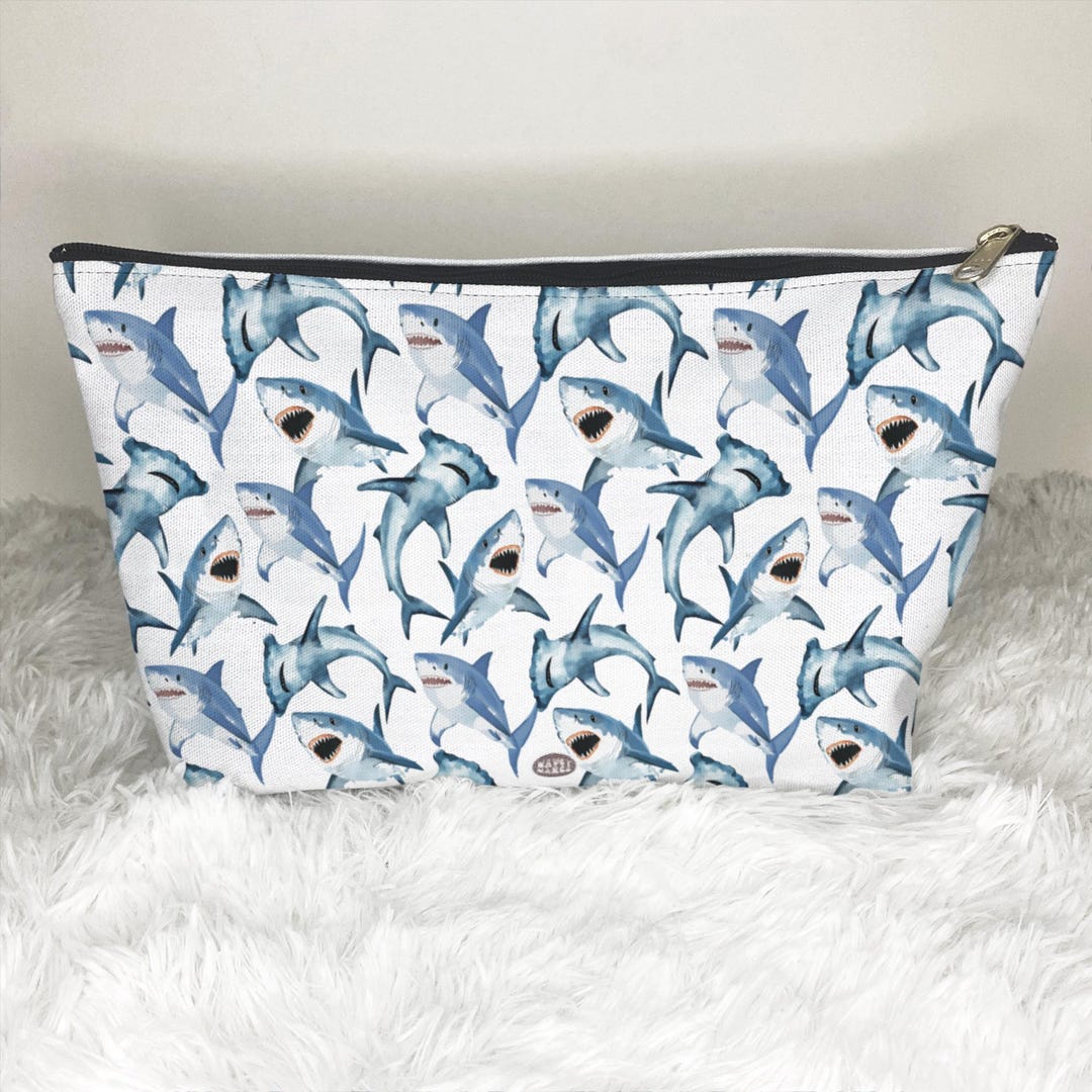 Sharks Toiletry Bag, Cute Shark Gift, Marine Biology Gift, Shark ...