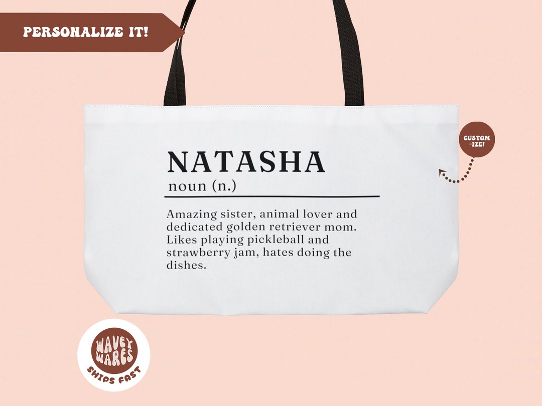 Name Definition Large Tote Bag, Personalized Name Noun Definition Bag ...