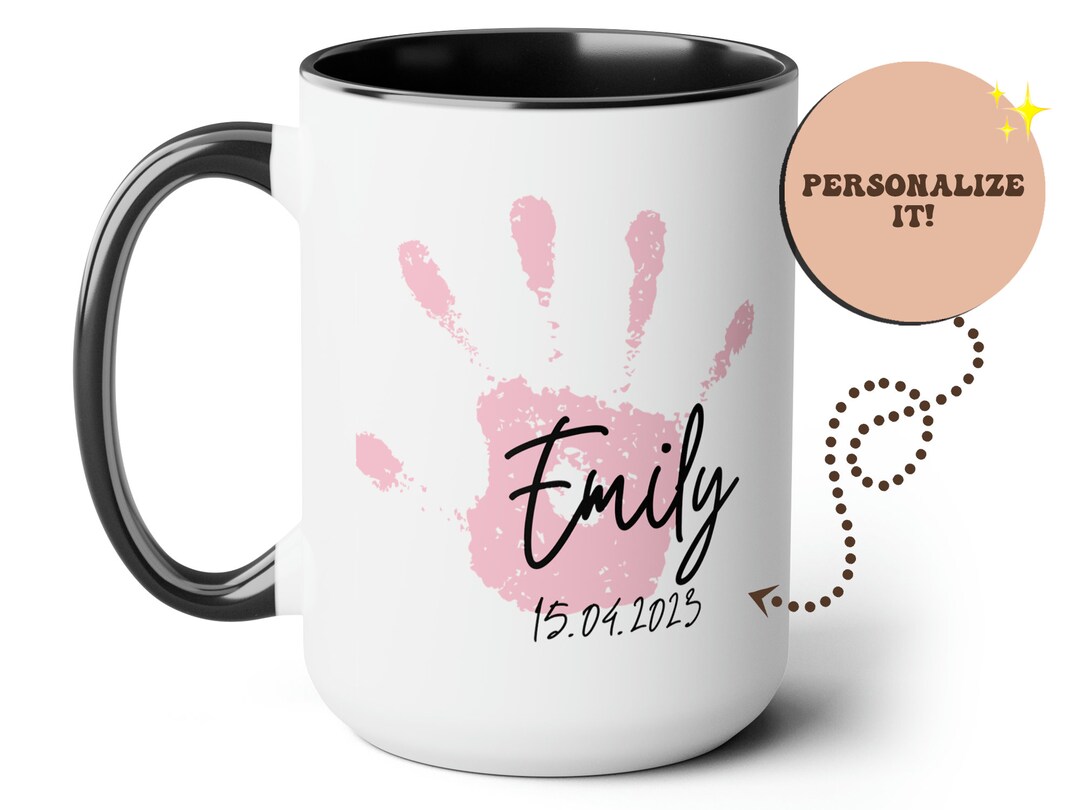 Baby Handprint Custom Mug, Personalised Mother's Day Gift, Custom ...