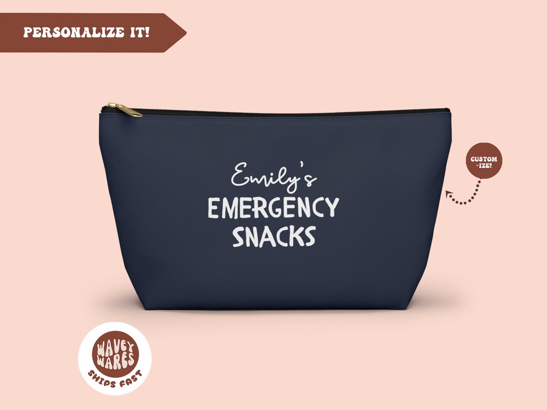 Personalized Fun Emergency Snacks Zip Bag, Custom Snack Pouch, Kids ...