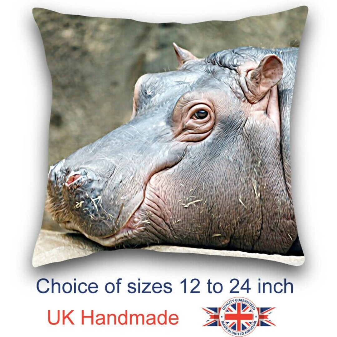 Hippo Cushion, Hippo Cushion, Choice of Sizes, Handmade - Etsy UK