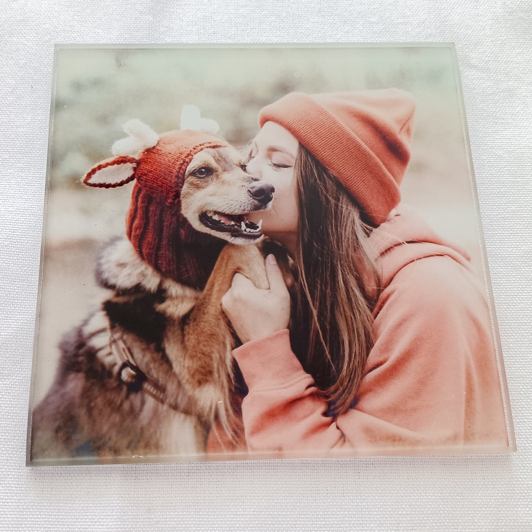 Personalised Square Glass Photo Coaster Picture Photo Glass Coaster ...
