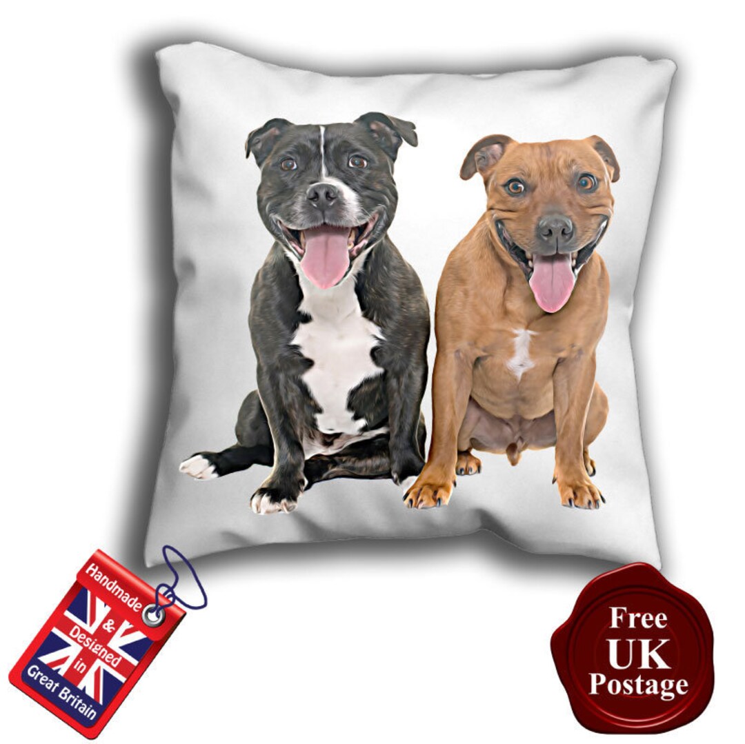 Staffy, Staffy Cushion, Staffy Pillow - Etsy UK