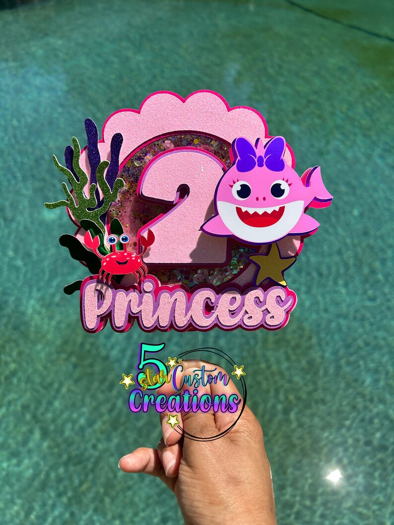 Baby Shark 3D Shaker Cake Topper Custom 3D Cake Topper Baby - Etsy