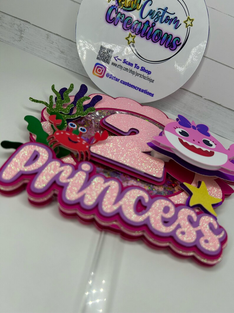 Baby Shark 3D Shaker Cake Topper Custom 3D Cake Topper Baby - Etsy