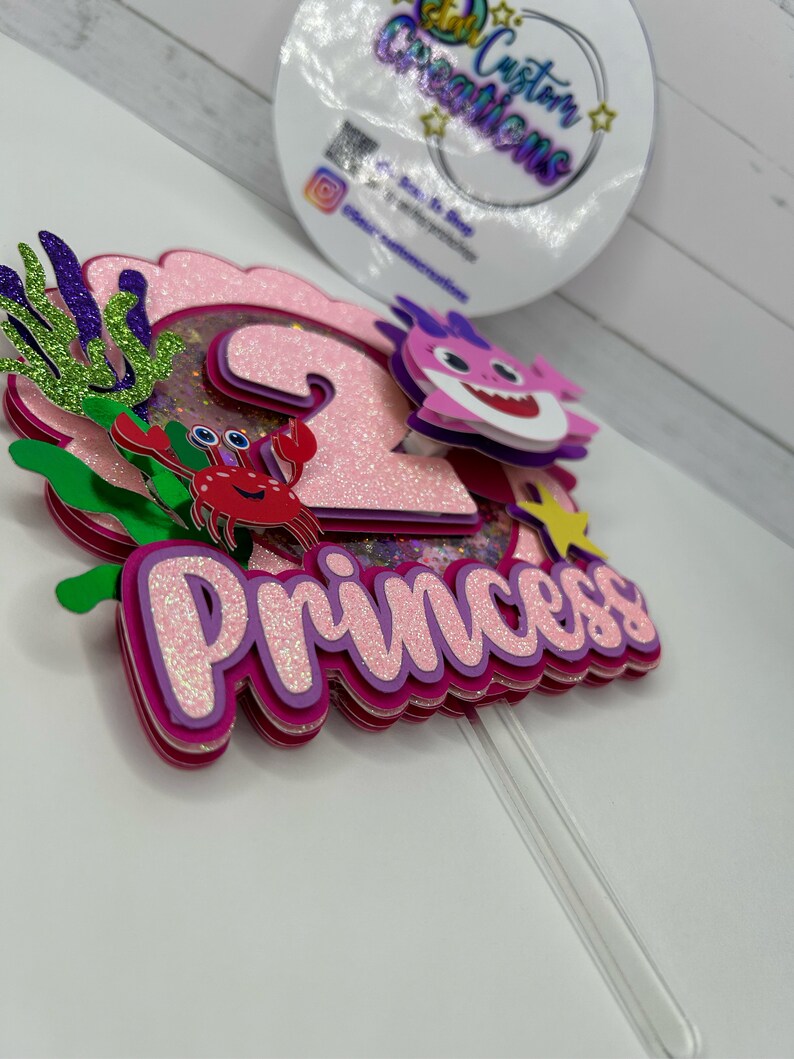 Baby Shark 3D Shaker Cake Topper Custom 3D Cake Topper Baby - Etsy