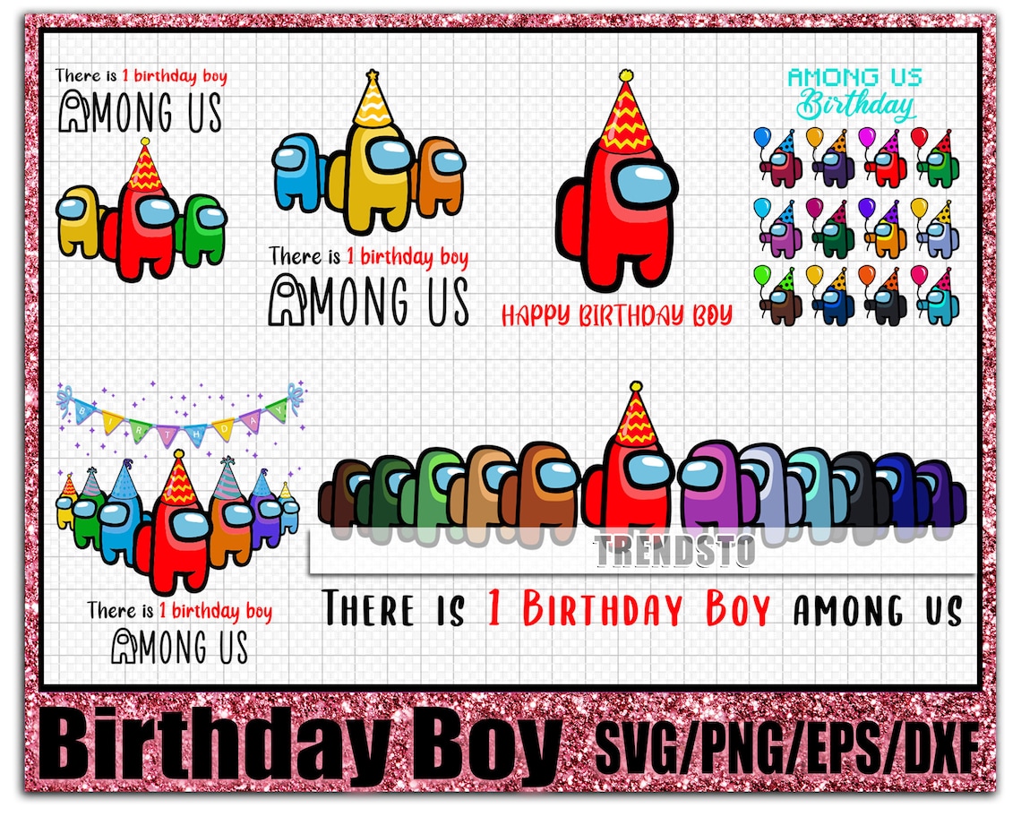 Birthday among us svg - orthofrosd