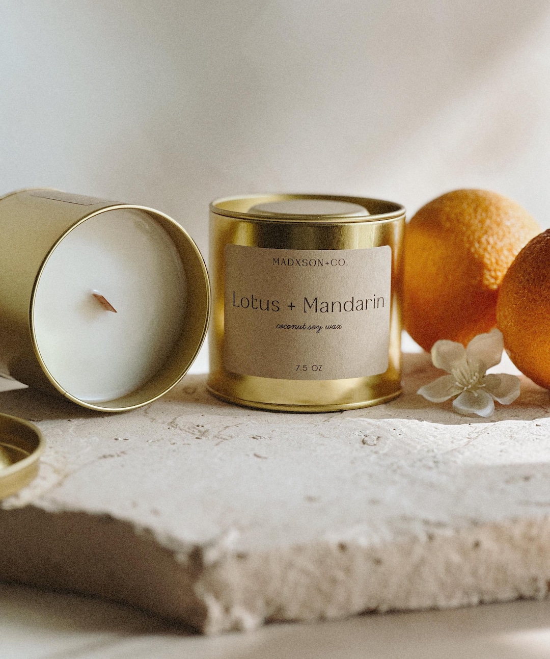 Lotus + Mandarin Scent | Coconut Soy Wax Candle | Natural Room and ...