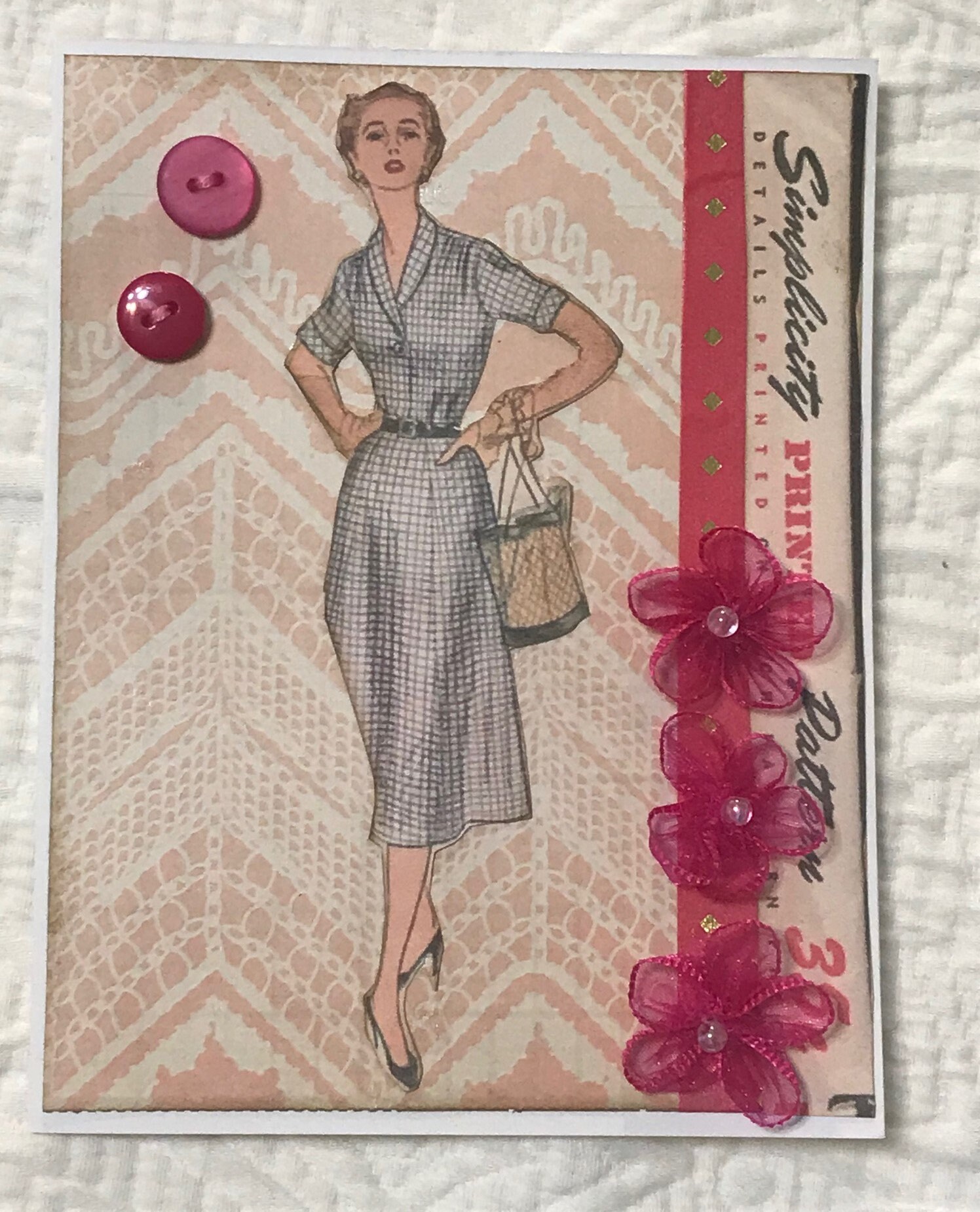 Handcrafted Retro Greeting Card Set With Envelopes-blank Inside. - Etsy