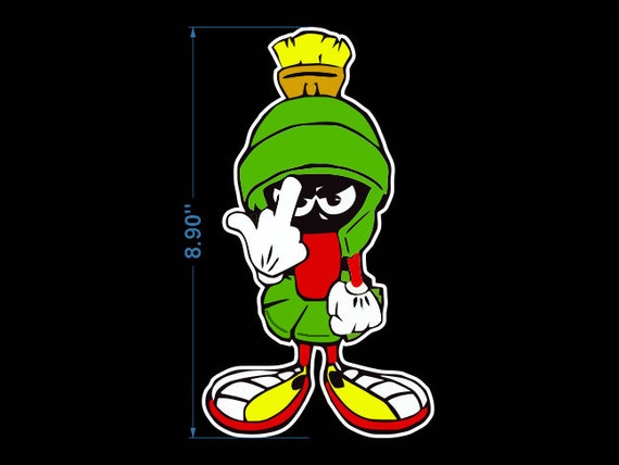 Marvin the Martian Flipping the Bird Decal Sticker | Etsy