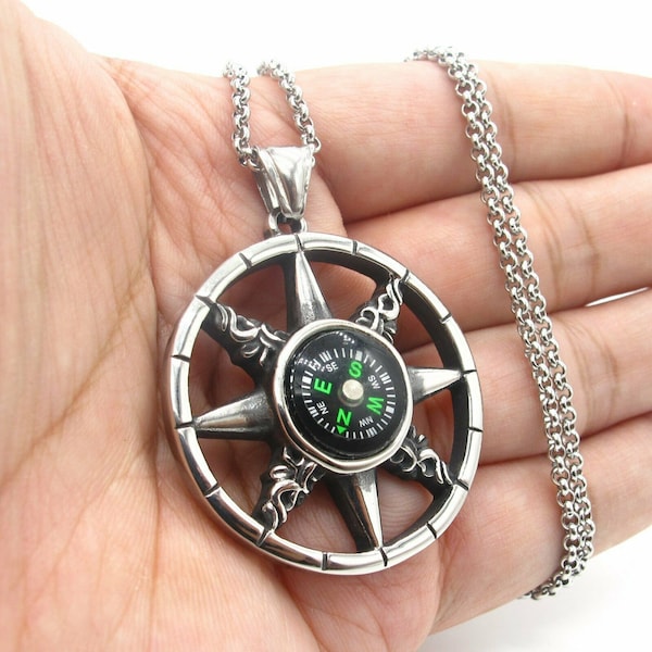 Working Compass Necklace for Women - Etsy