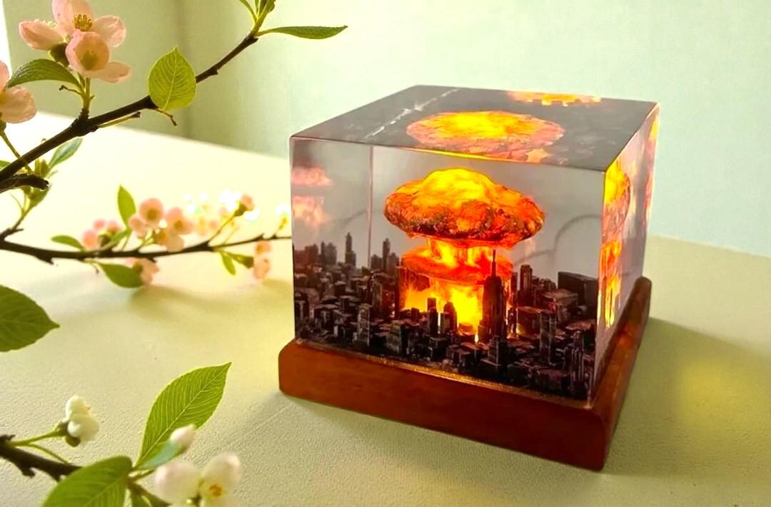 Atomic Bomb Diorama Lamp, Nuke Explosion Resin Night Light - Etsy
