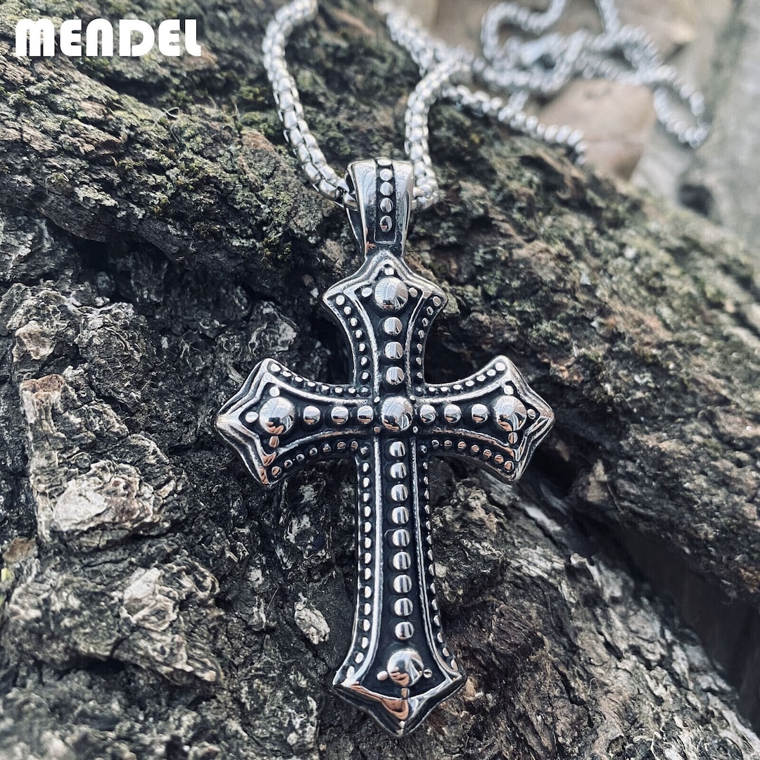 Catholic Cross Pendant Necklace Stainless Steel Christmas Gift - Etsy