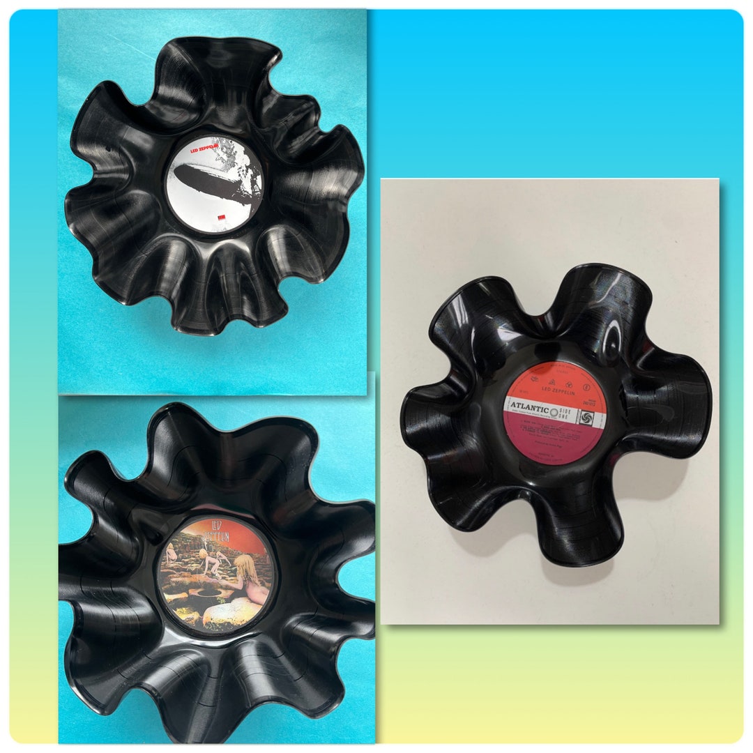 Led Zeppelin Themed Upcycled Vinyl Record Bowls - Created From 12 Inch ...