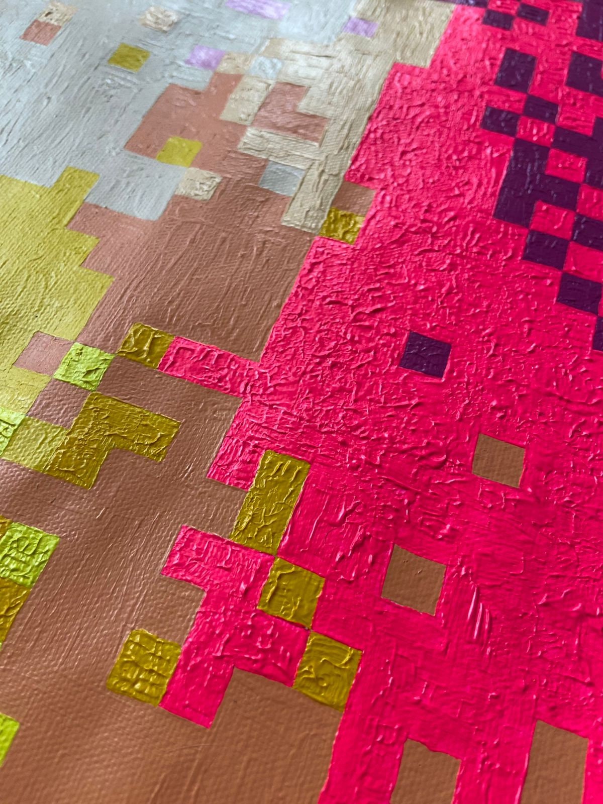 Rainbow Pixel Painting, Rainbow Acrylic Painting, Abstract Colourful ...