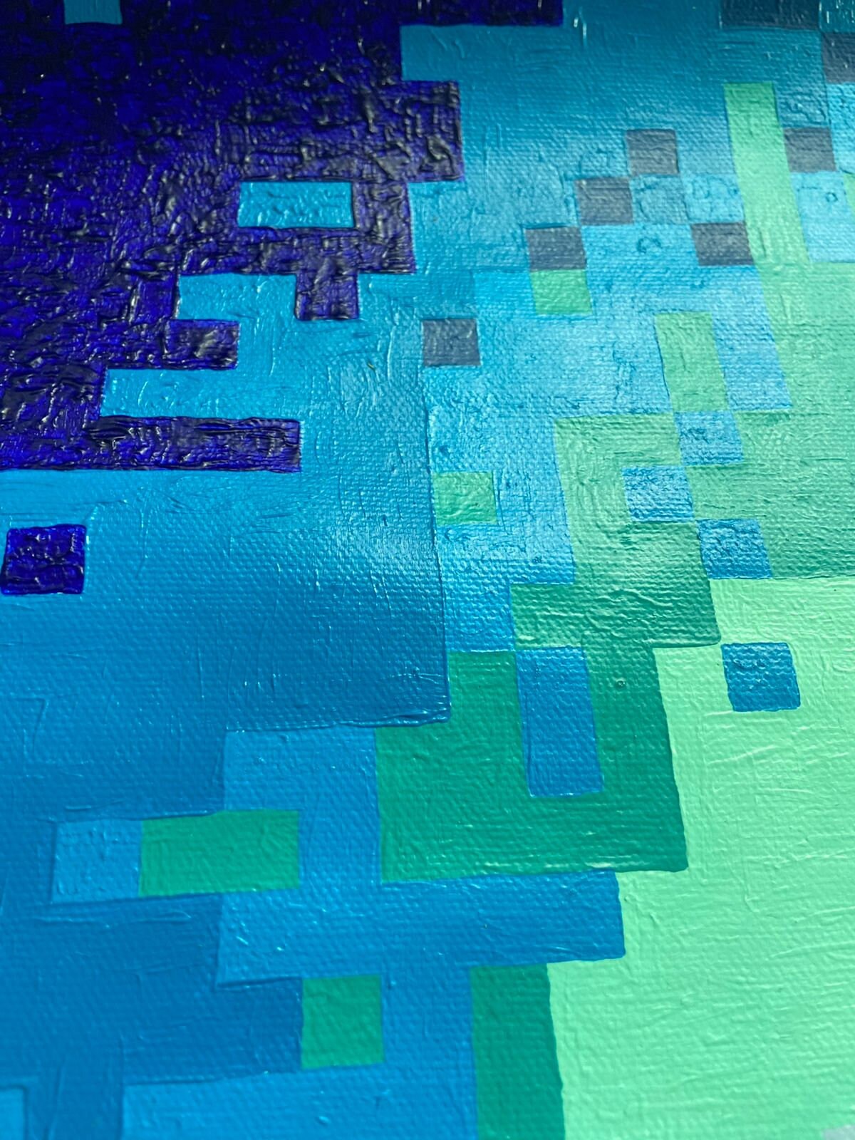 Rainbow Pixel Painting, Rainbow Acrylic Painting, Abstract Colourful ...