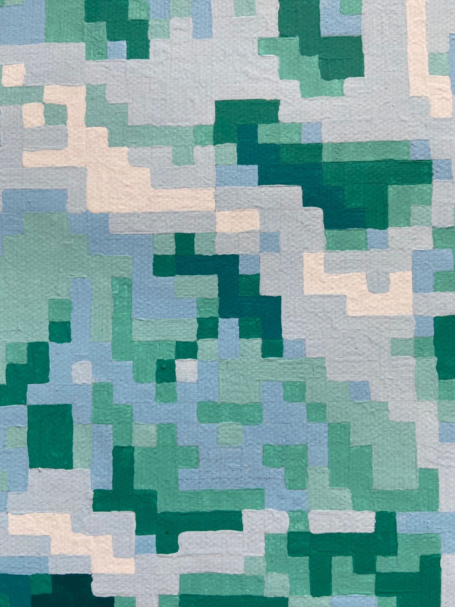 Ocean Pixel Painting, Ocean Acrylic Painting, Modern Ocean Painting ...