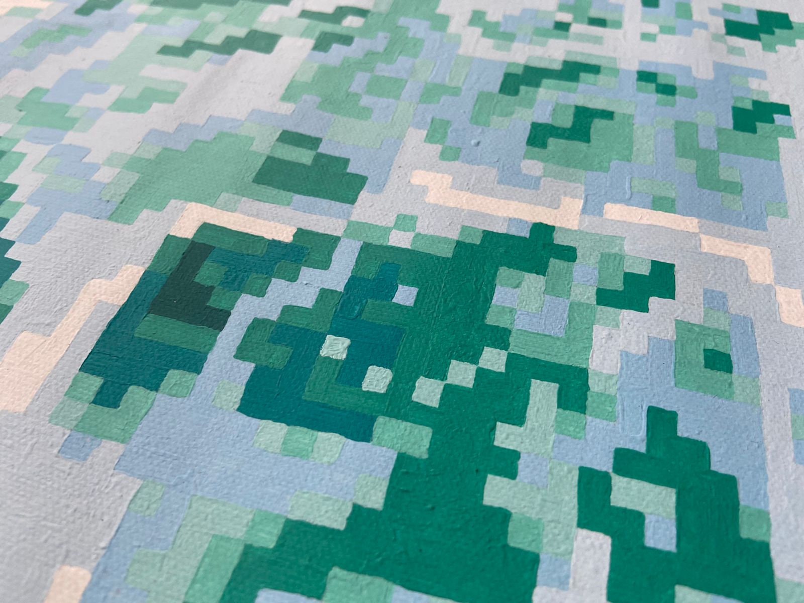 Ocean Pixel Painting, Ocean Acrylic Painting, Modern Ocean Painting ...