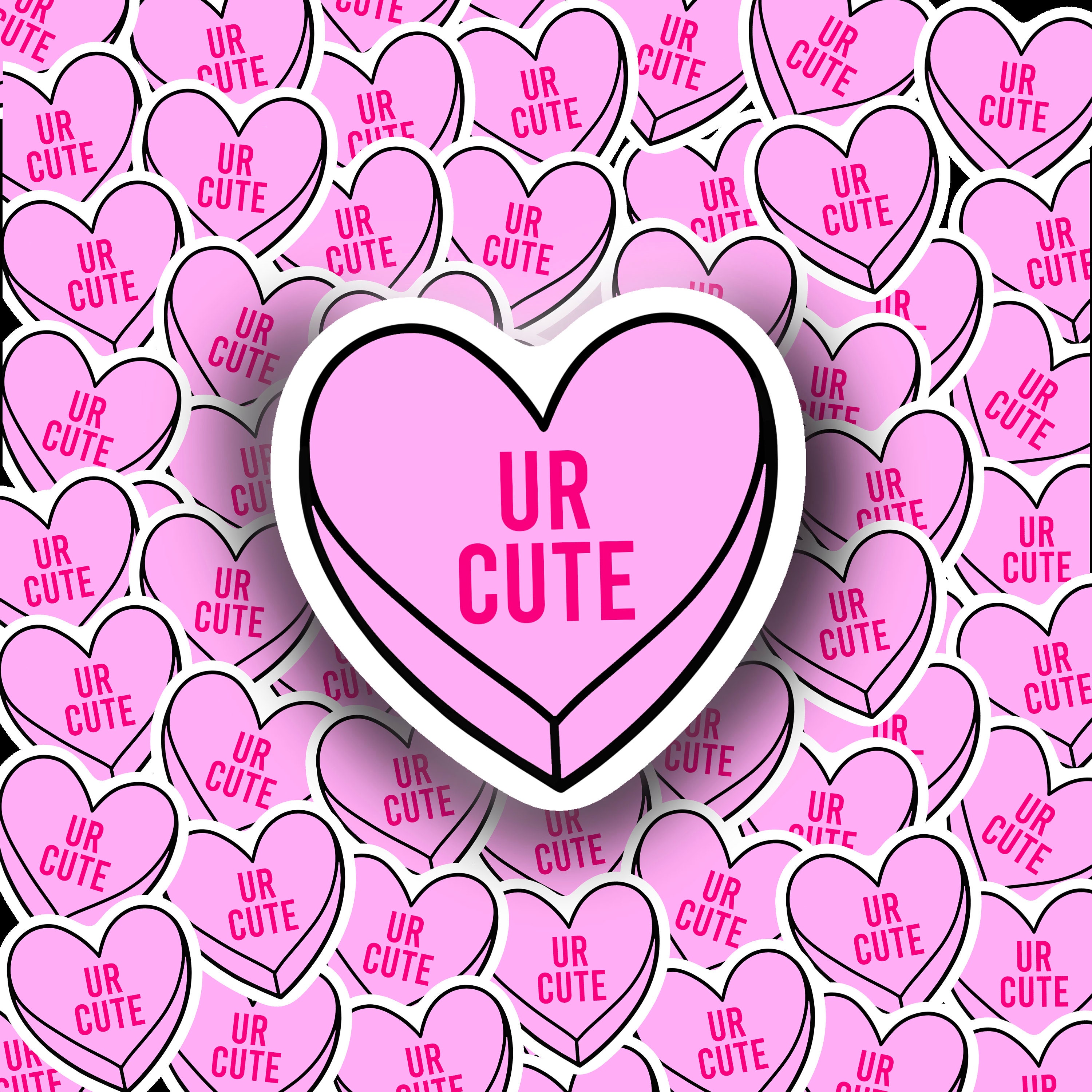 UR Cute Conversation Heart Sticker Valentine's Day | Etsy