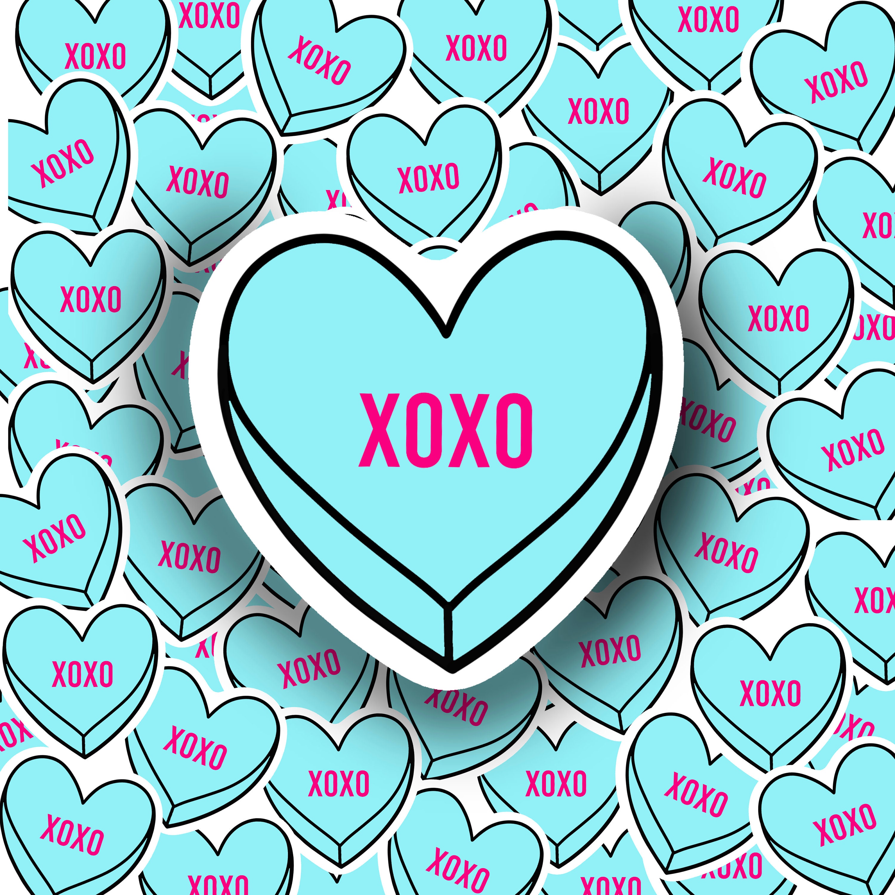 XOXO Conversation Heart Sticker Valentine's Day Sticker - Etsy