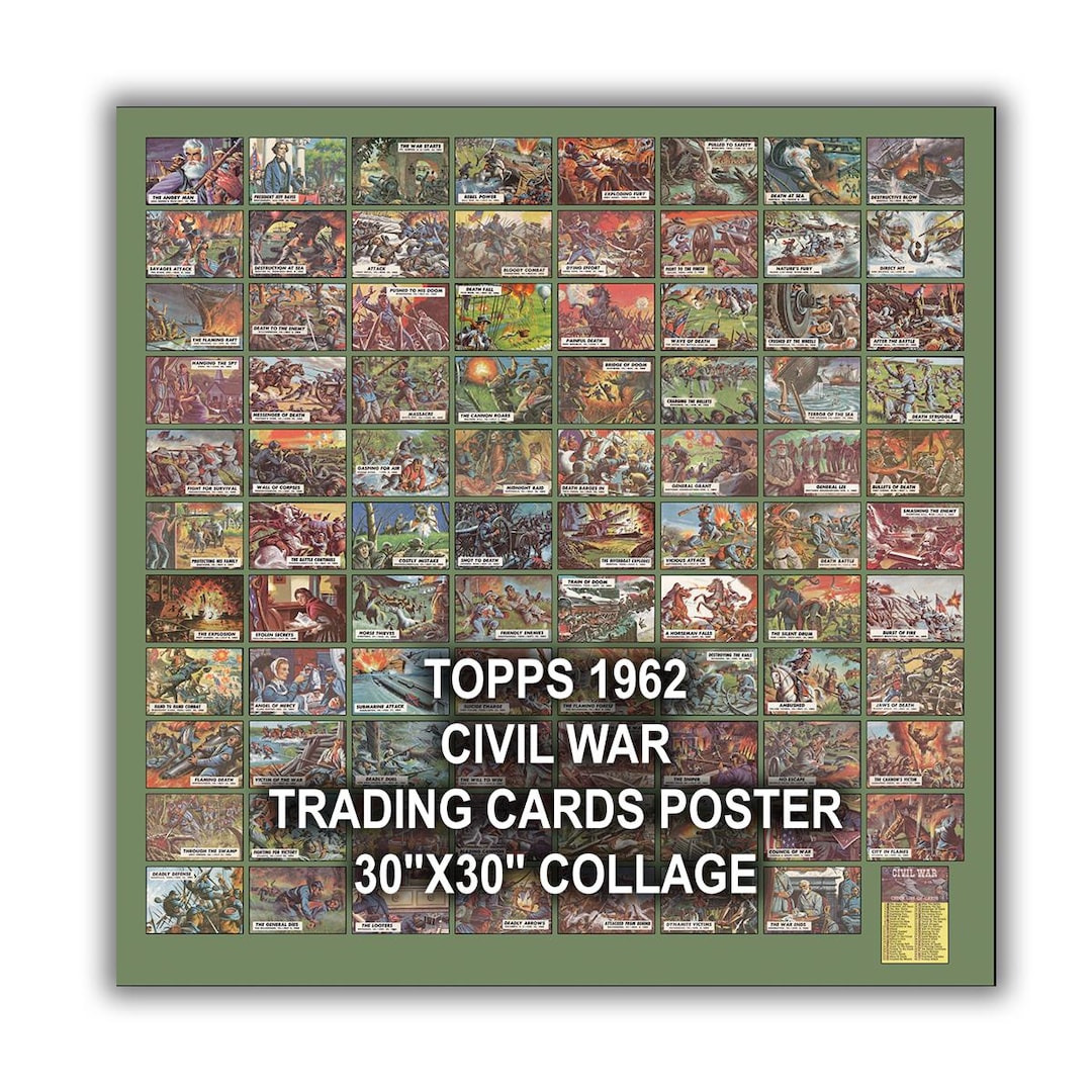 Topps 1962 Civil War News Trading Cards Poster - 30"x30" Collage - Etsy