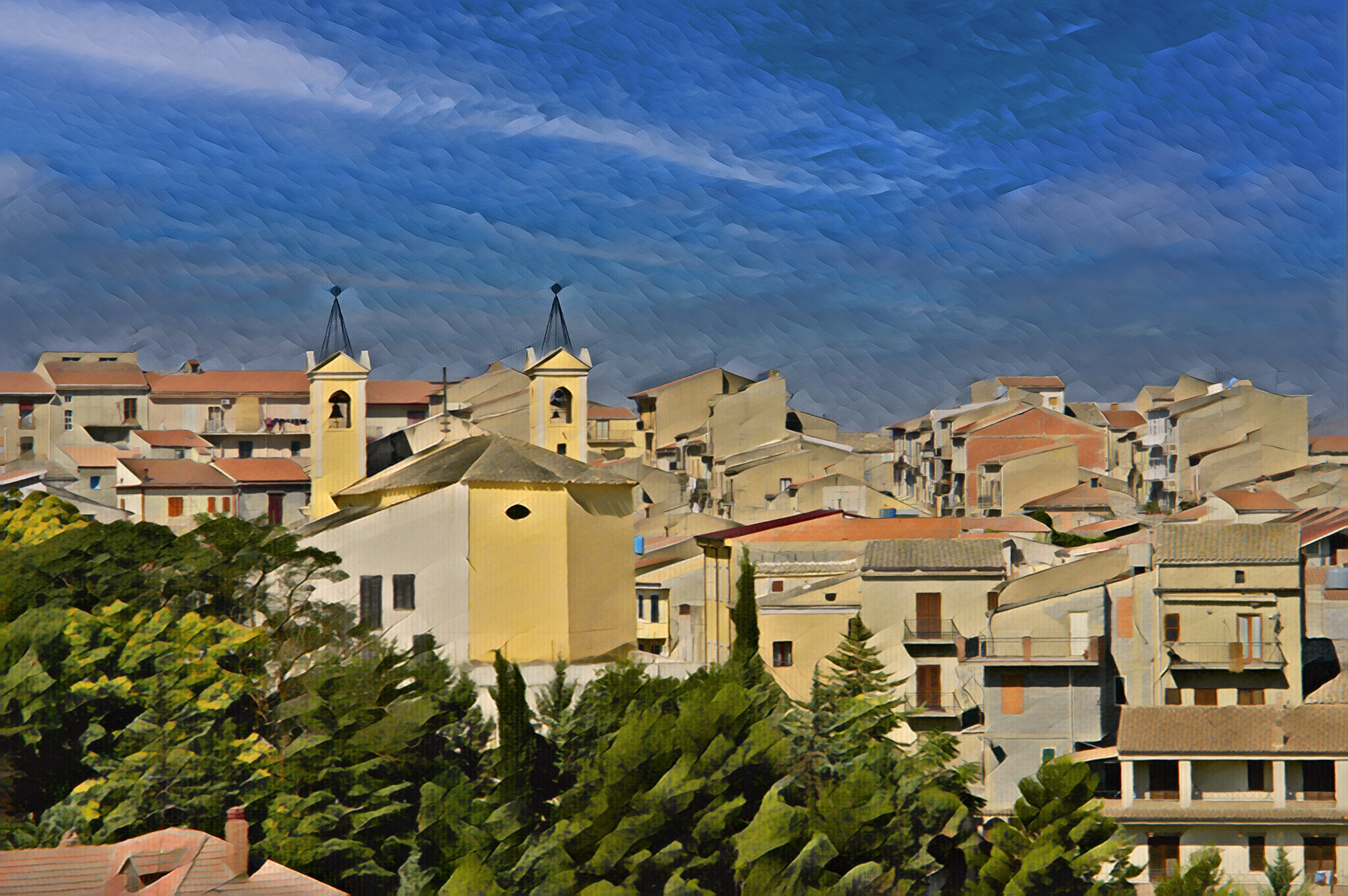Photographic Art Print Montedoro Sicily Italy Town Church | Etsy